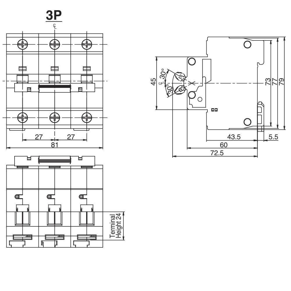 Cầu dao tự động DIN MCB BD‑125‑3P – Showroom Phong Phú
